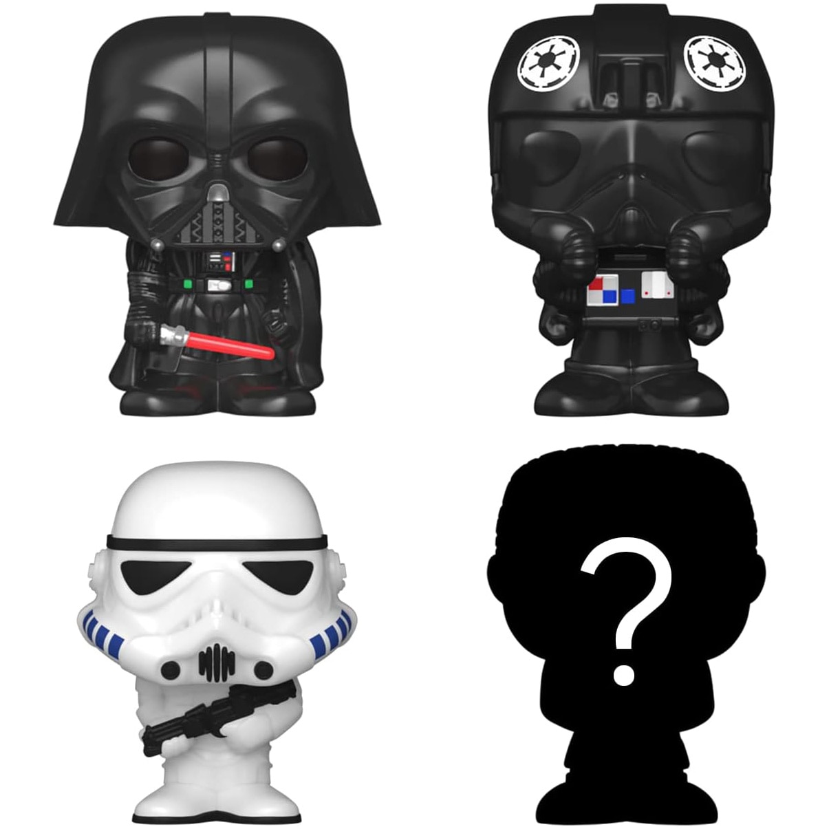 Set 4 figurine Funko Bitty POP! Star Wars - Darth Vader, Tie Fighter Pilot, Stormtrooper ...