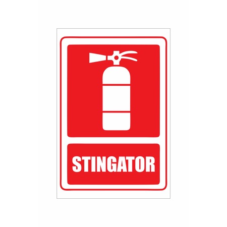 Indicator Stingator, 20 x 30 cm, colant de exterior ultra rezistent pe ...