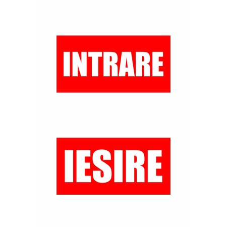 Set 2 indicatoare Intrare si Iesire, 20 x 10 cm, colant de exterior ...