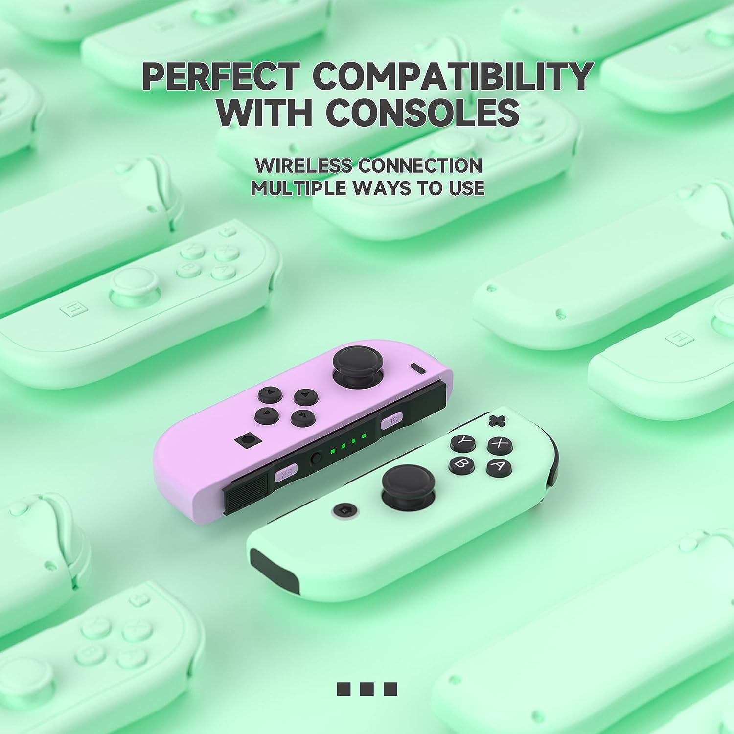 Gamepad pentru Nintendo Switch, 2 Piese, Roz/Verde - eMAG.ro
