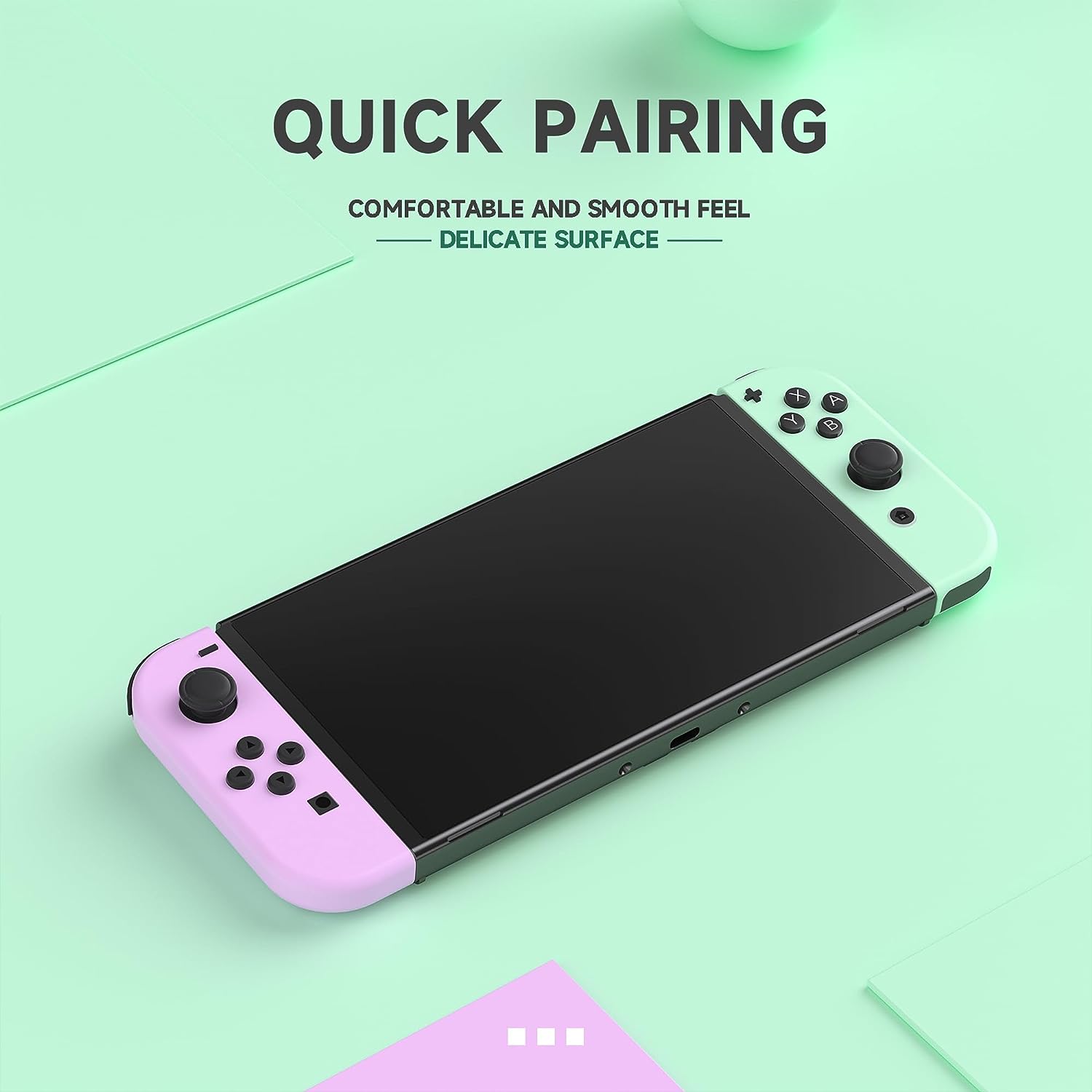 Gamepad pentru Nintendo Switch, 2 Piese, Roz/Verde - eMAG.ro