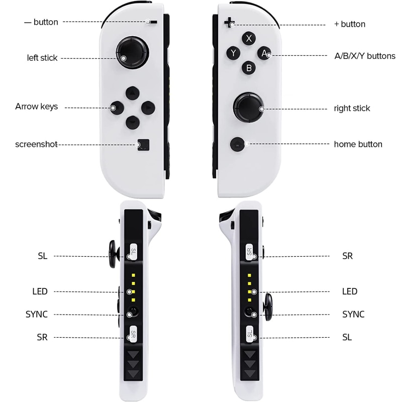 Геймпад за Nintendo Switch, 2 части, бял - eMAG.bg