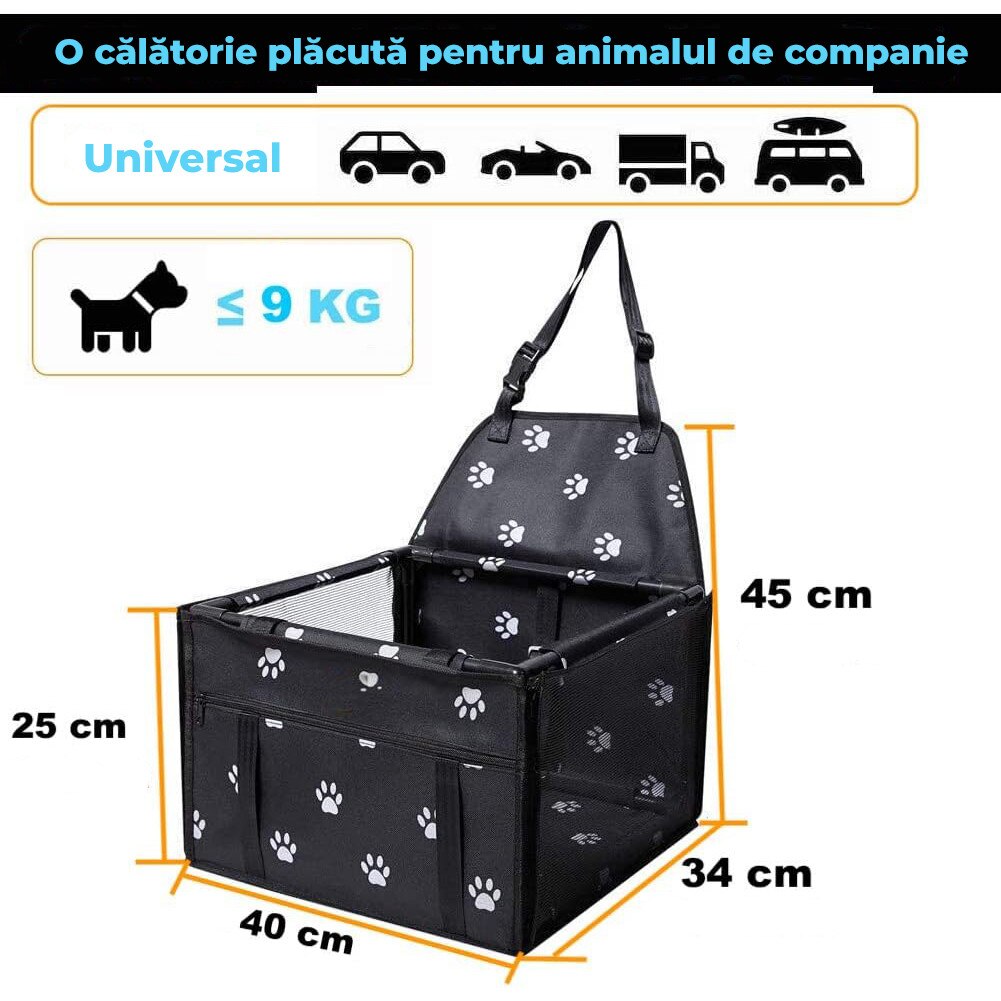 Scaun auto de protectie pentru animale, impermeabil, confort in ...
