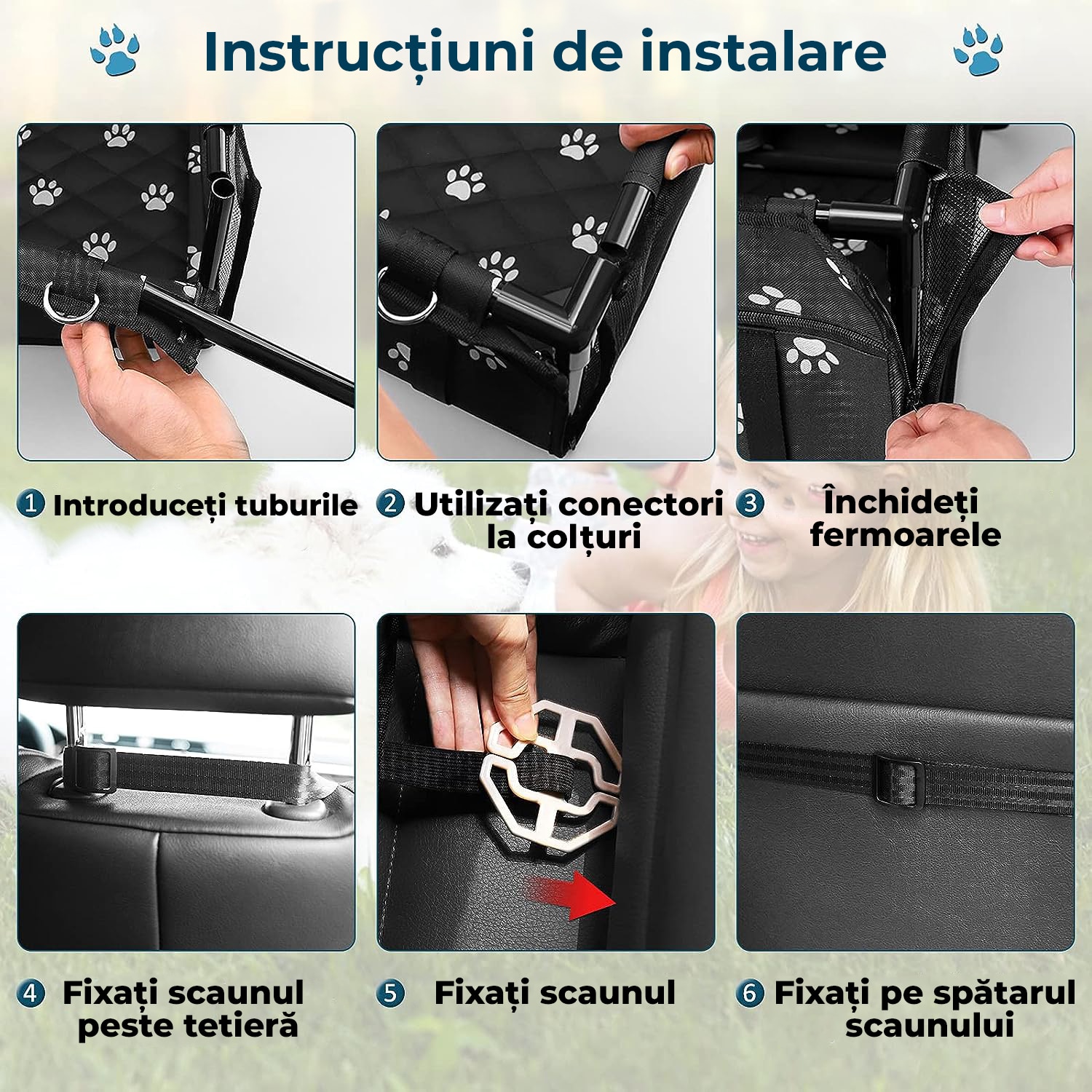 Scaun auto de protectie pentru animale, impermeabil, confort in ...