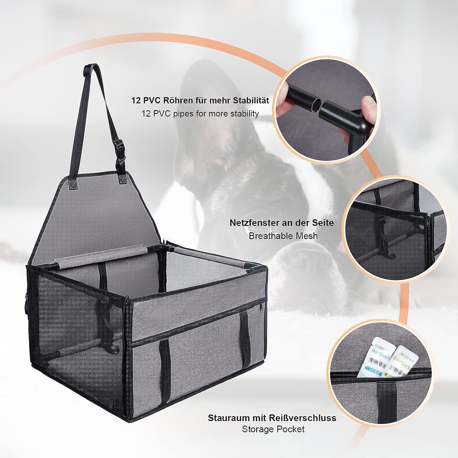 Scaun auto de protectie pentru animale, impermeabil, confort in ...