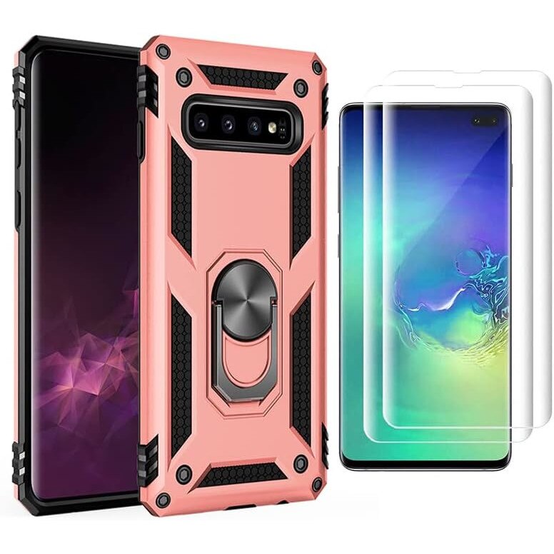 Set husa si folii de protectie telefon, TPU, Pentru Samsung Galaxy S10 ...