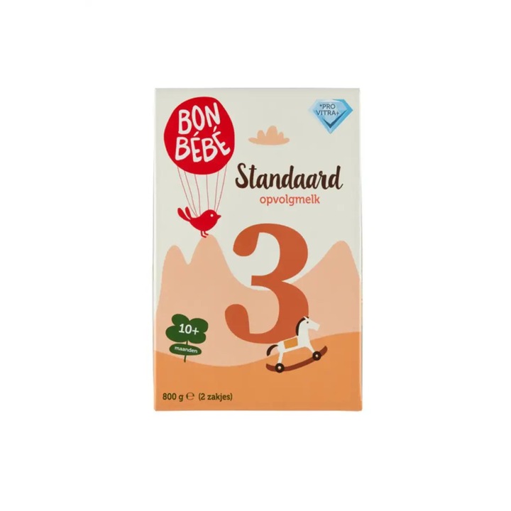 Сухо мляко, Bon Bebe № 3, с ProVita+, 800 g, 10+ месеца - eMAG.bg