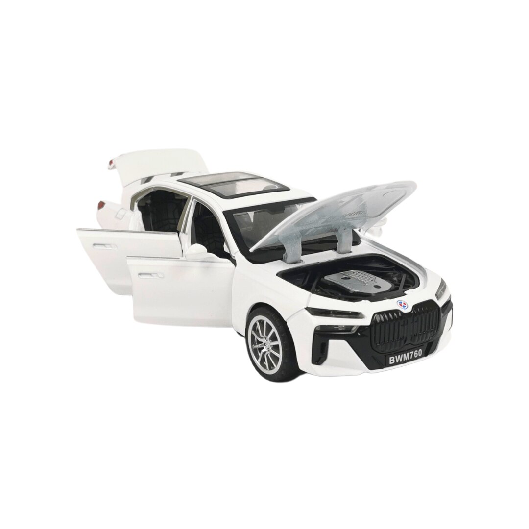 Masina pentru copii, Metal, BMW i7,1:32, Alb - eMAG.ro