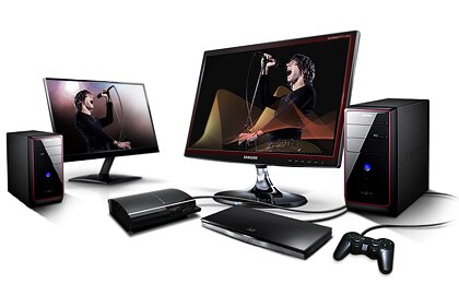 Monitor LED Samsung 24", Wide, Full HD, HDMI, Rosu Transparent ...