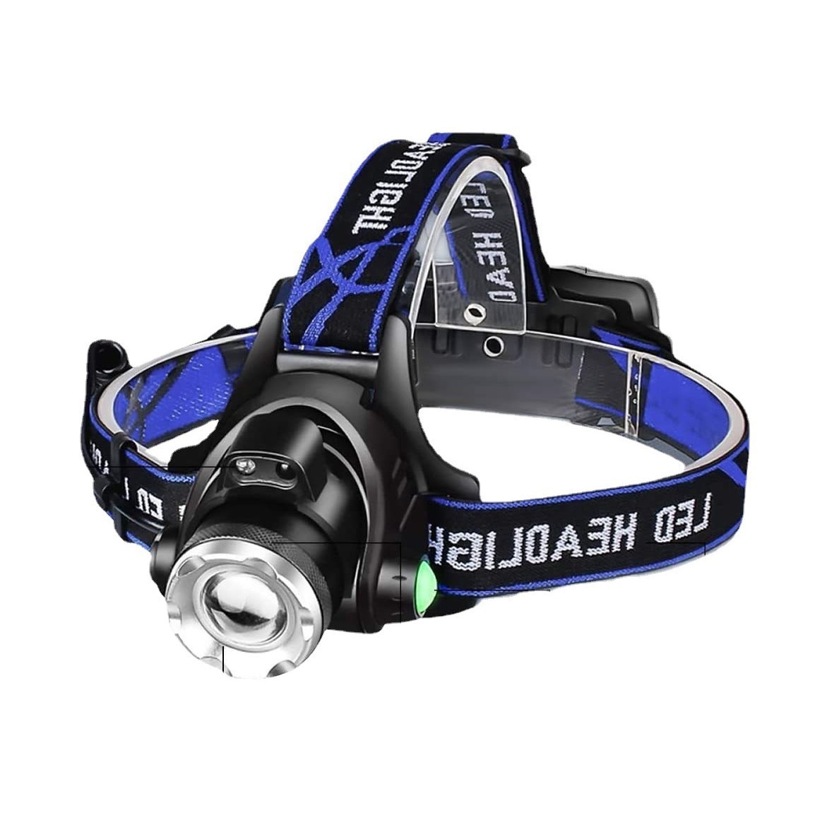 Lanterna frontala cu LED, Sunmostar, Plastic/Aluminiu, Albastru/Negru ...