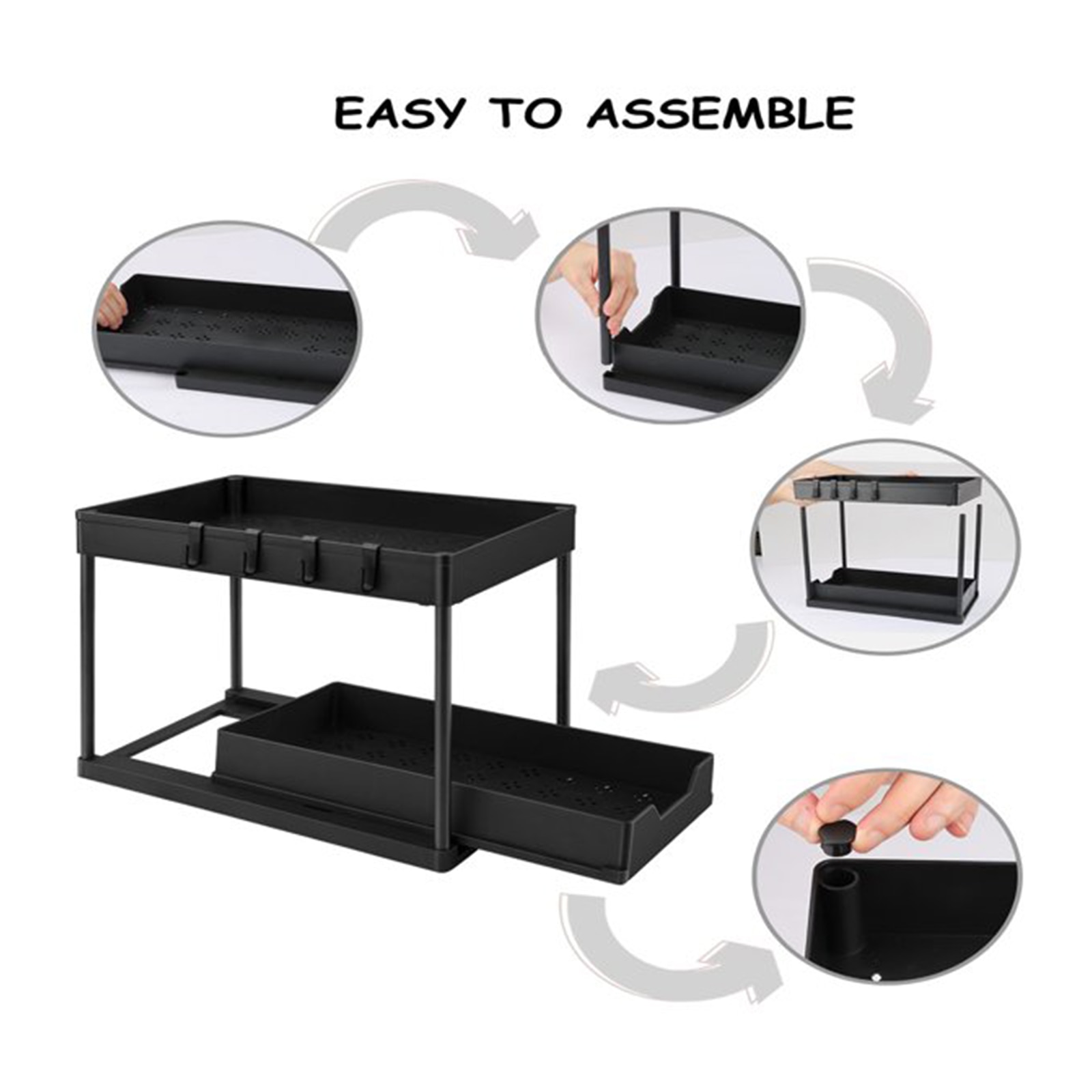 Raft multifunctional, zggzerg, cu sertar glisant si 4 carlige, Design ...
