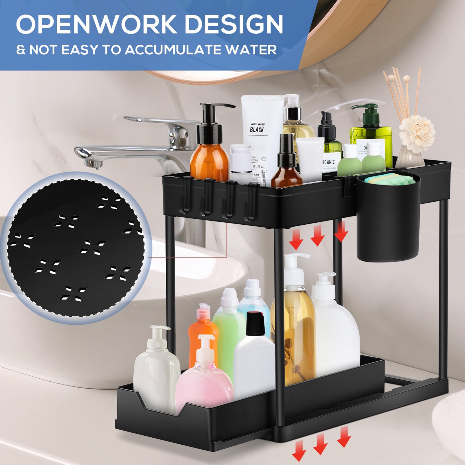 Raft multifunctional, zggzerg, cu sertar glisant si 4 carlige, Design ...