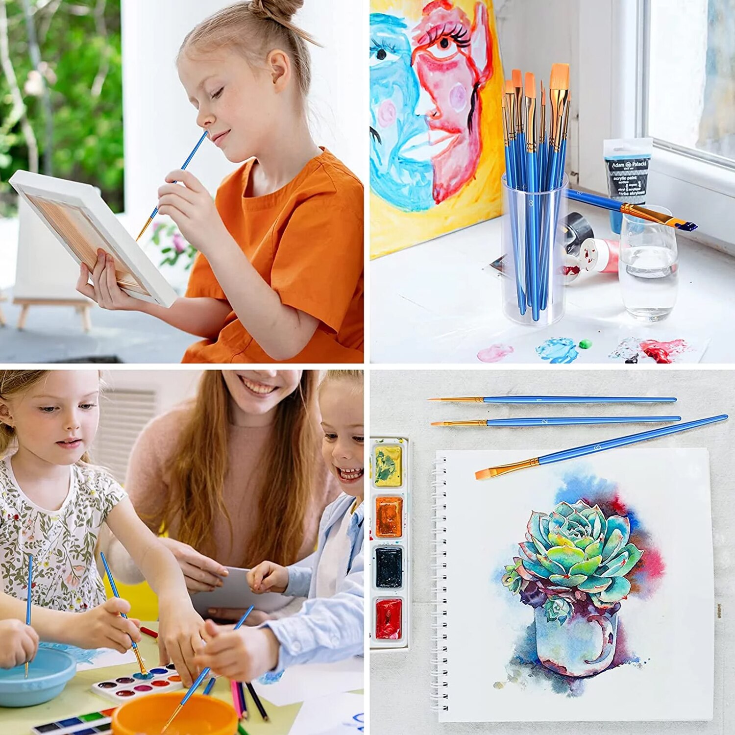 Set 20 pensule vopsea, zggzerg, Fire de par din nailon sintetic, pentru ...