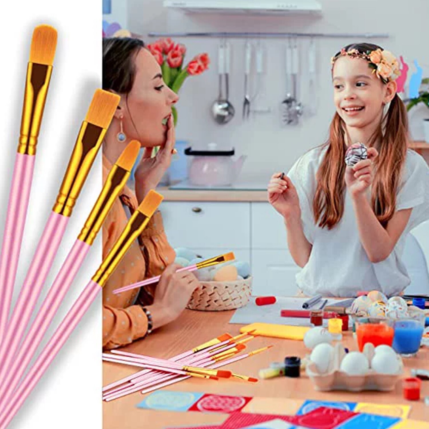 Комплект от 20 четки за боядисване, zggzerg, синтетични найлонови ...