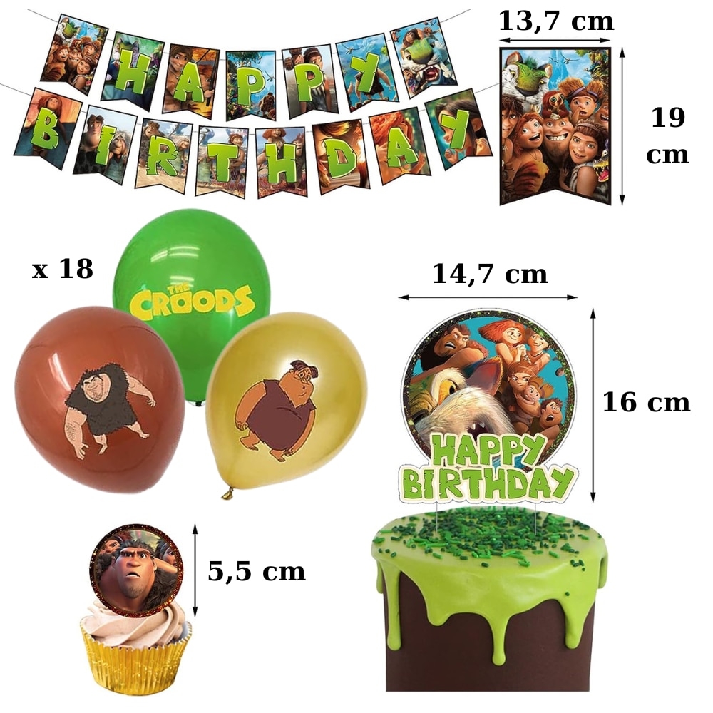 Set de 18 baloane, 25 accesorii tort sau briose si 1 banner pentru ...