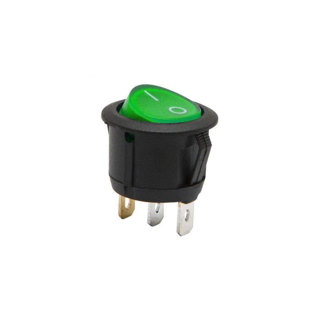 Intrerupator ElecTech basculant ON/OFF cu led verde, 3A, 250V, diametru ...