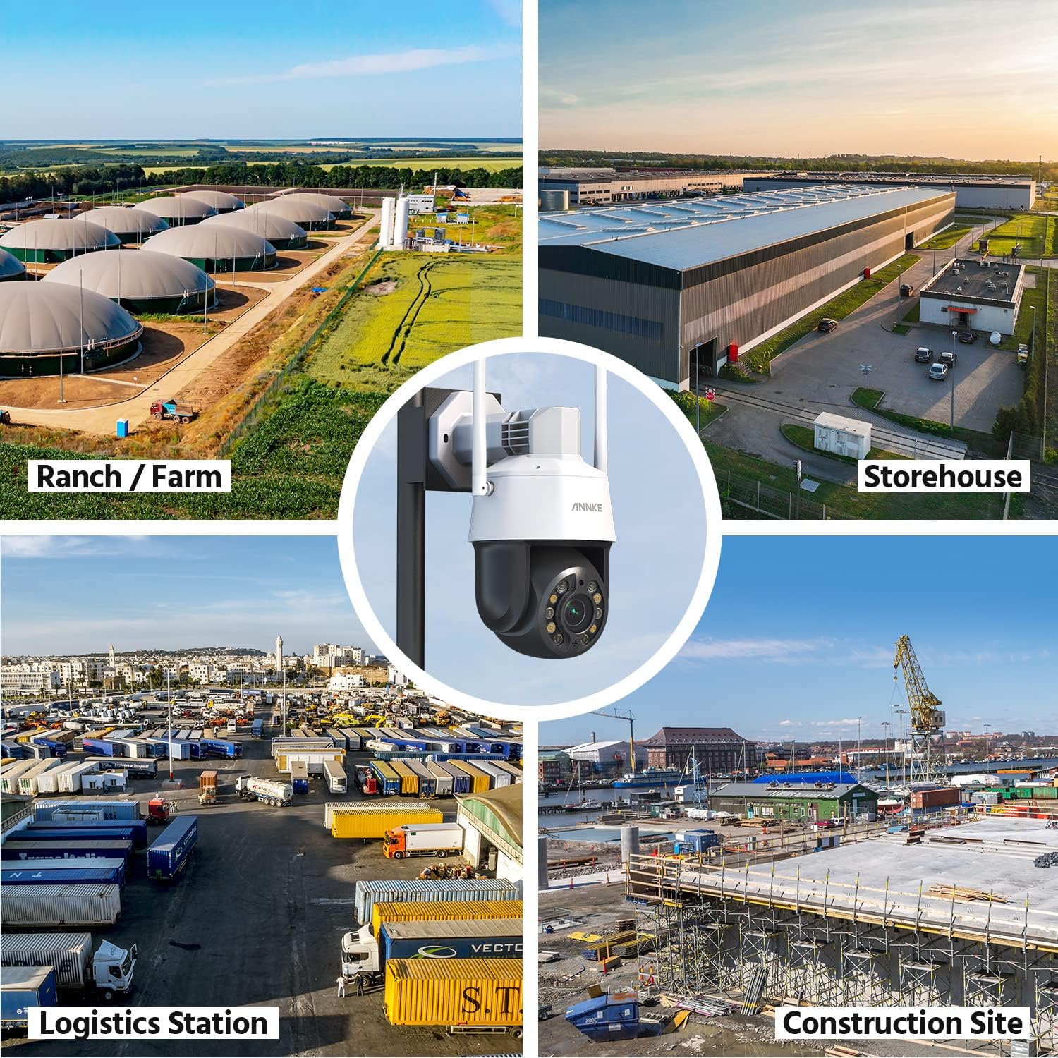 Camera de securitate exterioara ANNKE 5MP PTZ, urmarire automata cu ...