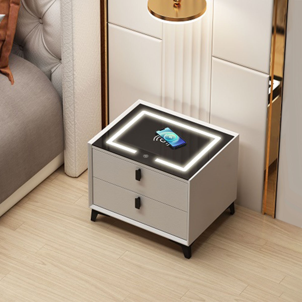 Robest, интелигентно нощно шкафче, Сиво, 50 см - eMAG.bg