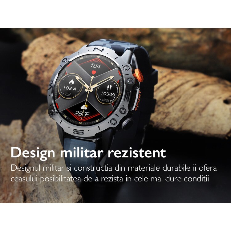 Ceas smartwatch barbati TechONE® K59 Ultra, 1.43 inch AMOLED ...