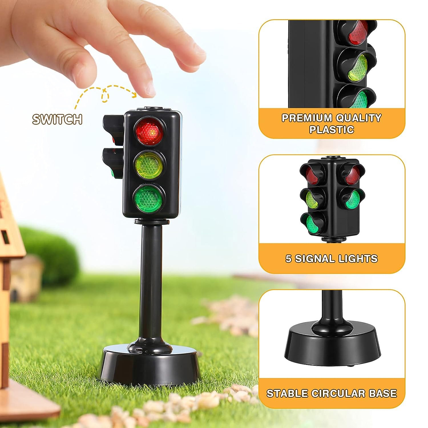 Mini semafor de circulatie, Negru - eMAG.ro