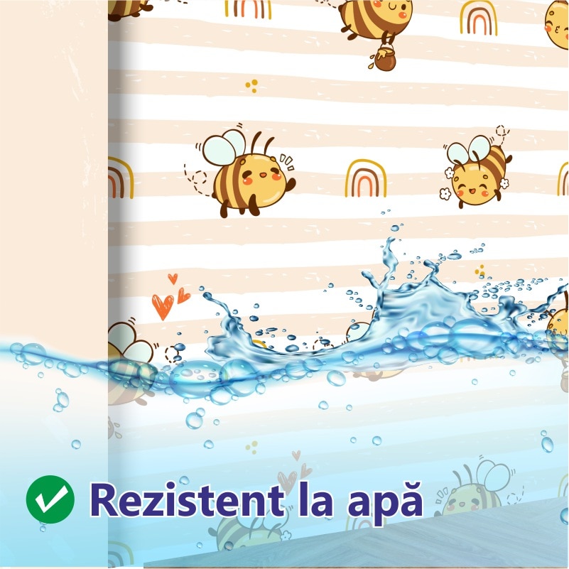 Tapet camera copii autoadeziv, Girafa printre flori, Priti Global ...