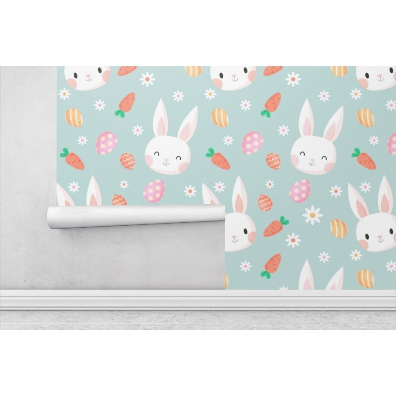 Tapet camera copii autoadeziv, Iepurasi zglobii, Priti Global, 60x130 ...