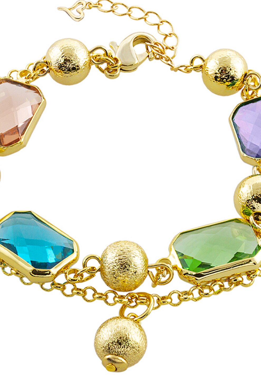 Loisir by Oxette, Гривна с покритие от 14к злато и кристали, Златист ...