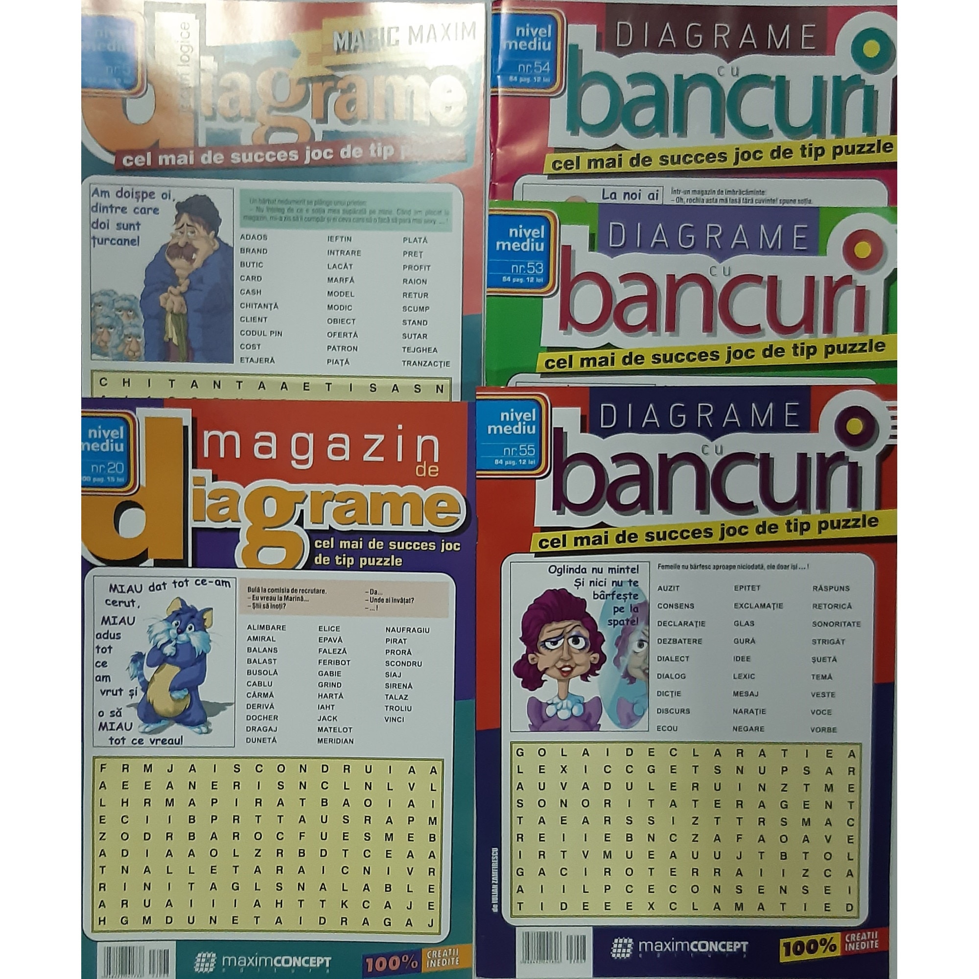 Pachet de 5 diagrame (1 diagrame special, 1 magazin de diagrame, 3 diagrame cu bancuri) - nivel ...