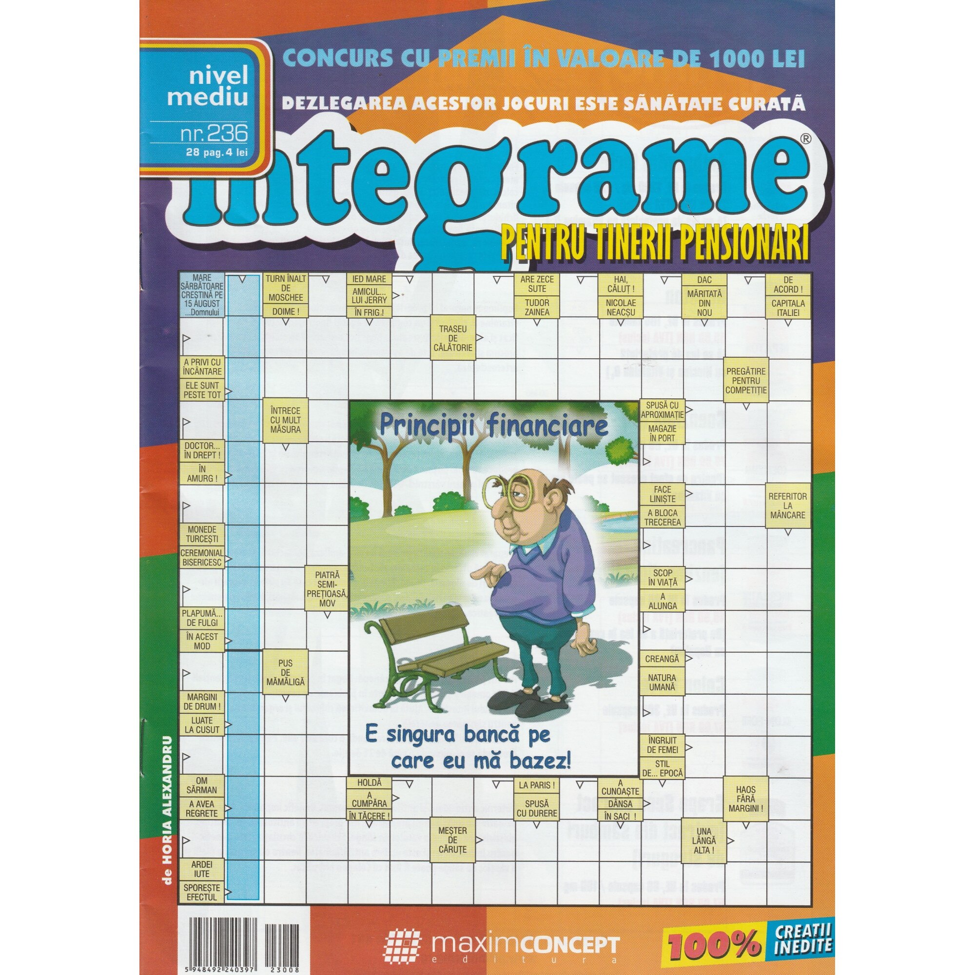 Integrame pentru pensionari 236 - nivel mediu, editura Maxim - eMAG.ro