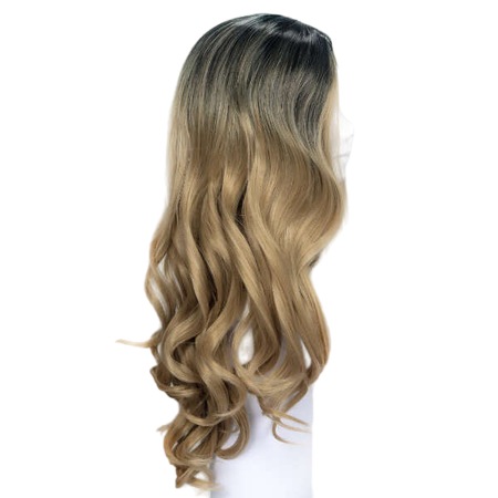 Peruca din Par Sintetic pentru Femei, Culoare Blond, Stil Balayage ...
