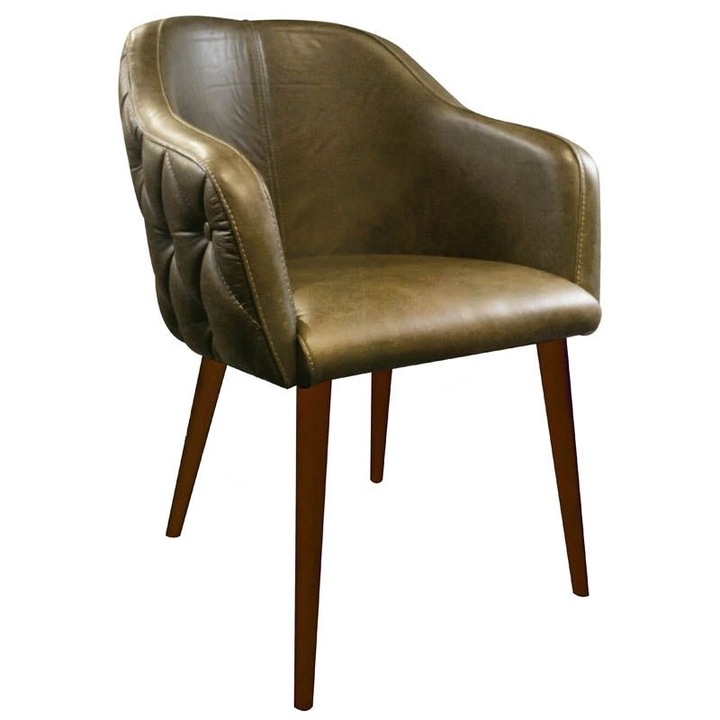 Scaun piele, Olive, piele, 60 x 60 x 82 cm - eMAG.ro