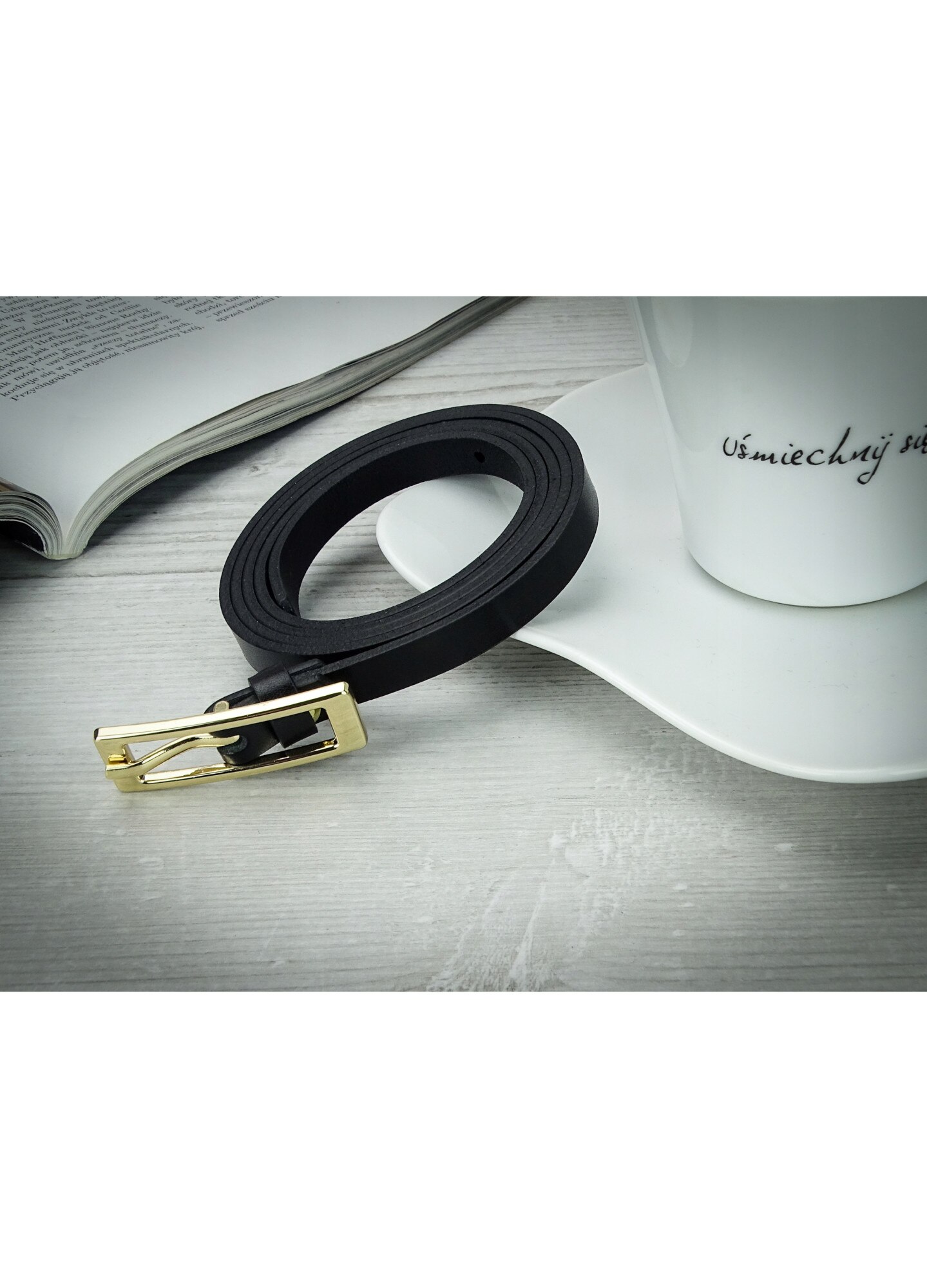 Curea dama, Gracio, 115 cm, Piele, Negru - eMAG.ro