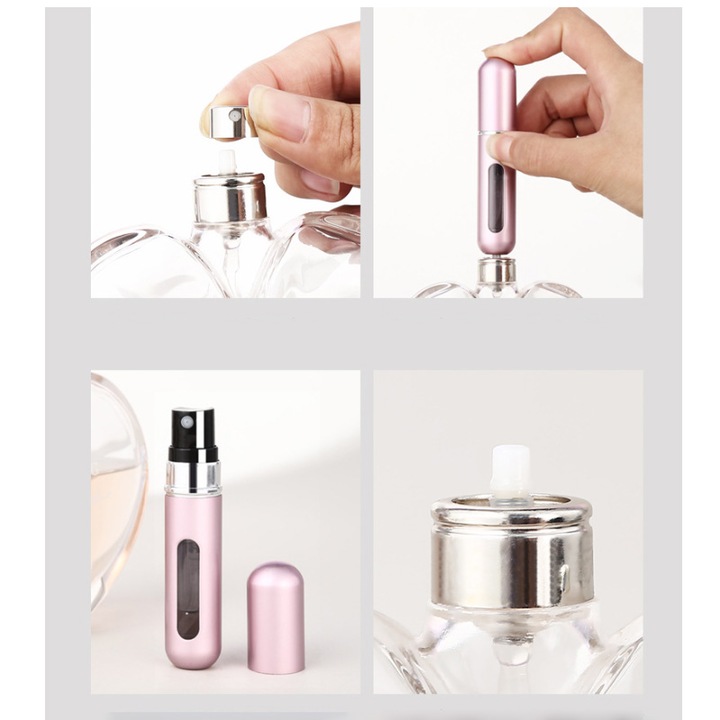 Set 2 mini recipiente reincarcabile pentru parfum de calatorie ...