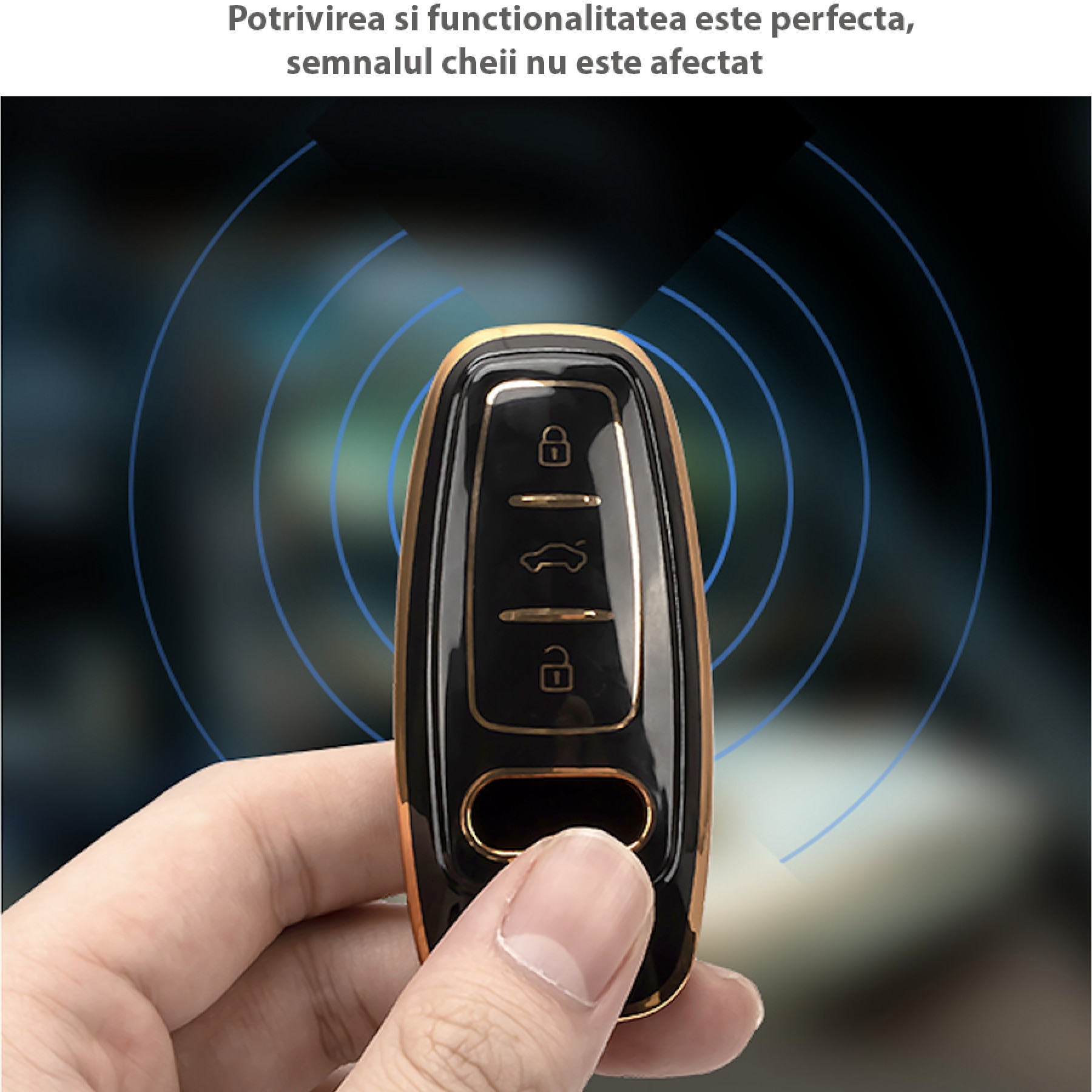 Husa de protectie Premium pentru cheie AUDI, material TPU de inalta ...