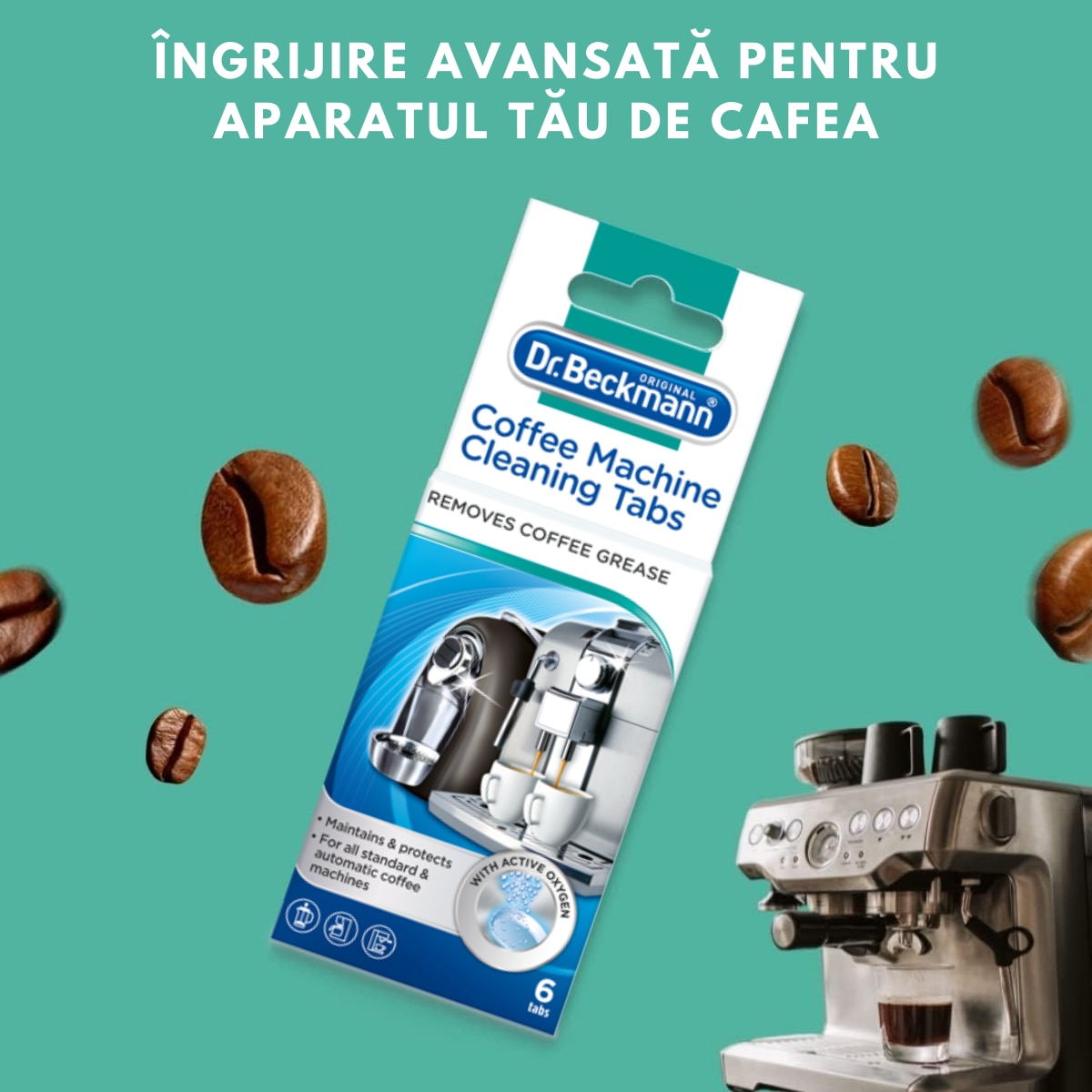 Tablete pentru curatarea aparatului de cafea Dr. Beckmann, 6 buc - eMAG.ro