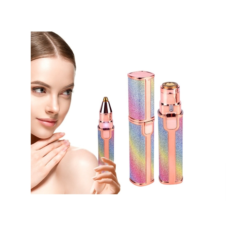 Epilator facial cu 2 capete pentru fata, sprancene, lumina LED - eMAG.ro