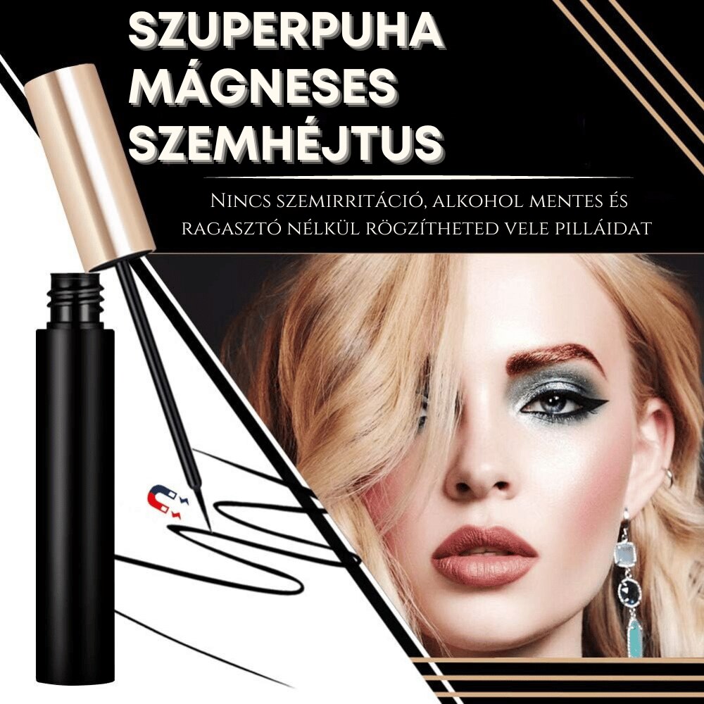 Set gene magnetice cu adeziv, si penseta, 10 perechi, Negru - eMAG.ro