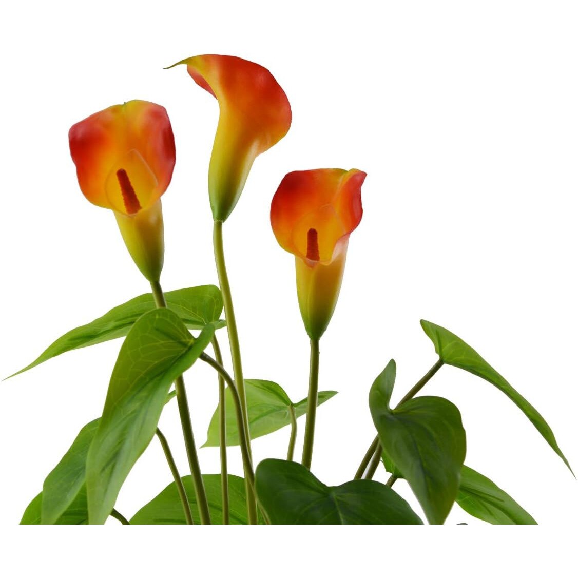 Floare artificiala, Ghiveci, 60cm, Portocaliu/Verde - eMAG.ro