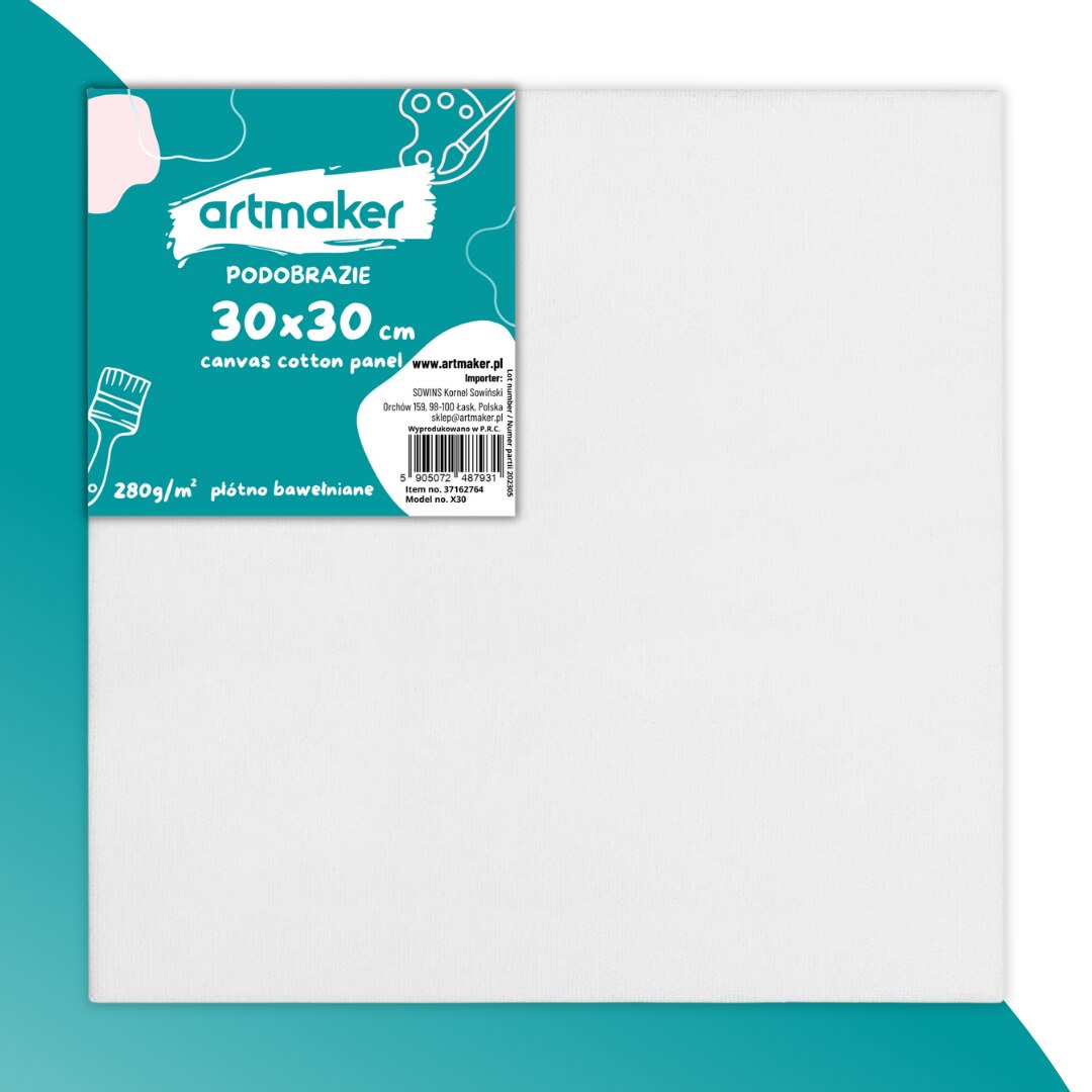 Panza de pictat, Artmaker, 30x30 cm, 280g/m2, Alb - eMAG.ro