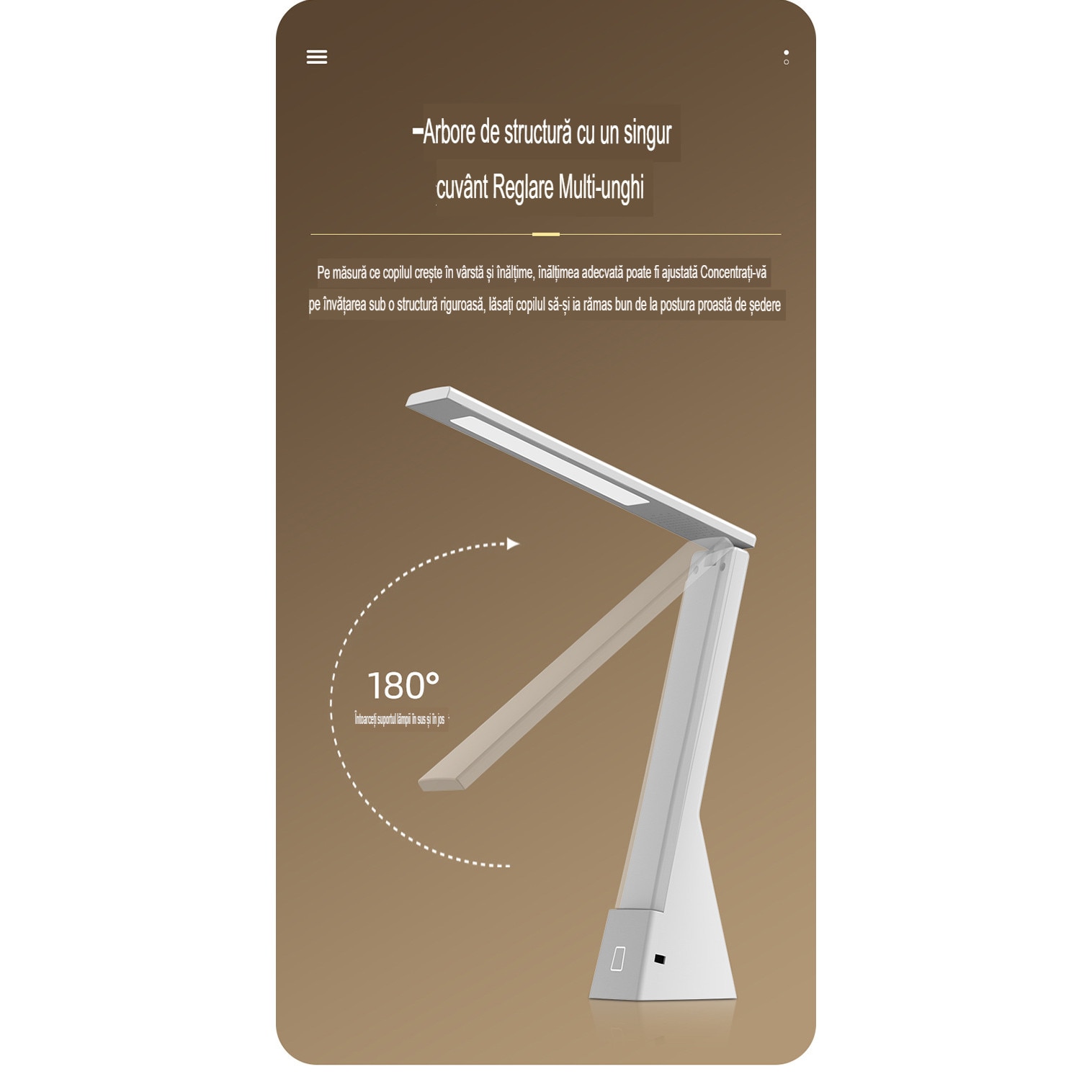 Lampa de birou cu led portabila MODERON reglarea luminii prin atingere ...