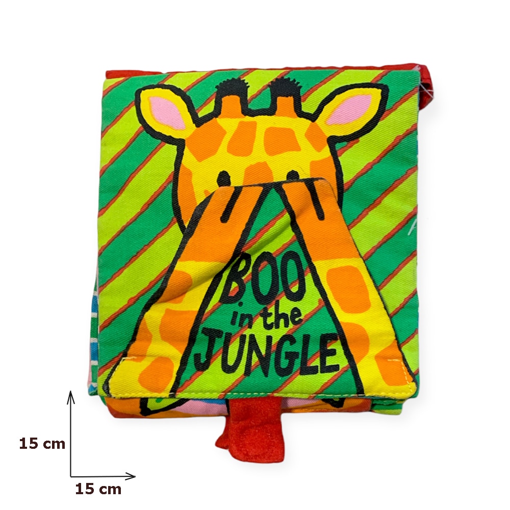 Carte moale pentru copii, JellyCat, Boo in the jungle, Texturi si ...
