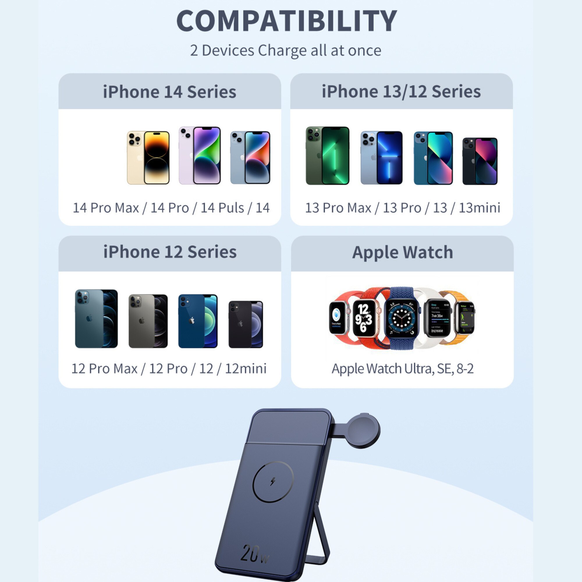 Baterie Externa 2 in 1 Wireless Magnetica cu Suport Pliabil ESL by ...