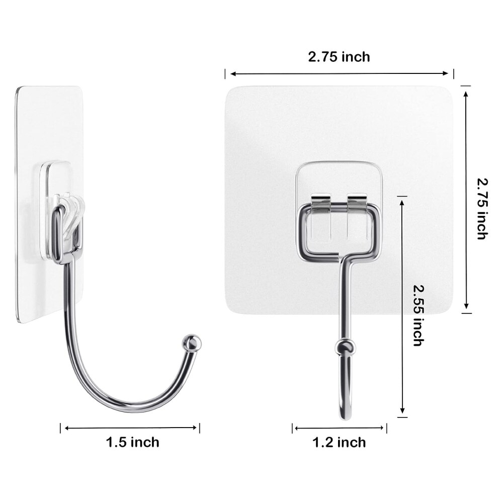 Set 10 carlige adezive, MunDeir®, PVC, Argintiu - eMAG.ro