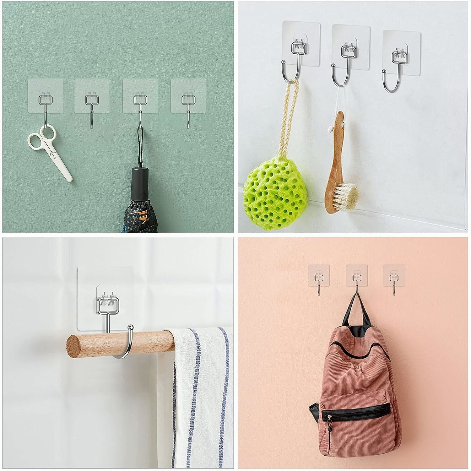 Set 10 carlige adezive, MunDeir®, PVC, Argintiu - eMAG.ro
