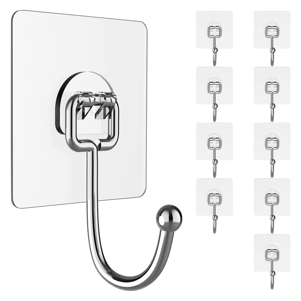 Set 10 carlige adezive, MunDeir®, PVC, Argintiu - eMAG.ro