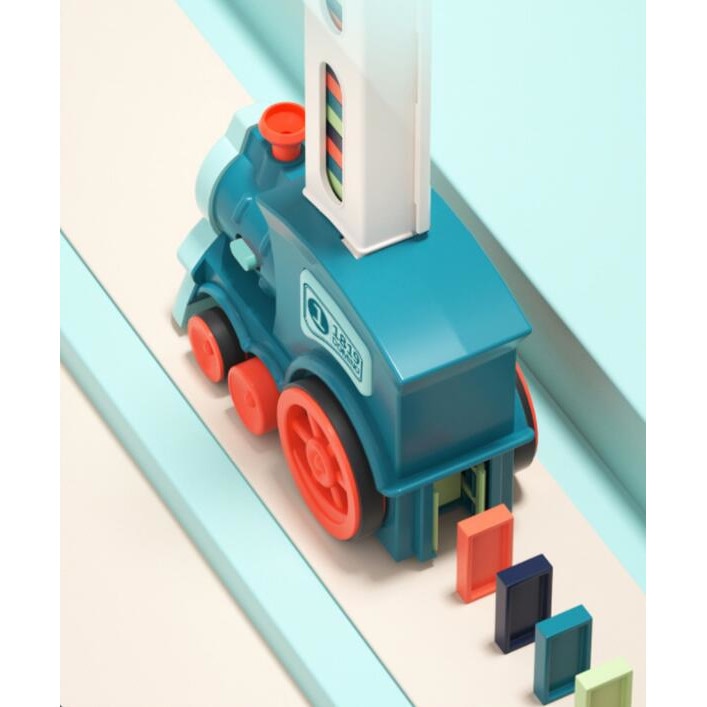 Trenulet electric cu piese Domino, Eliberare automata a pieselor ...