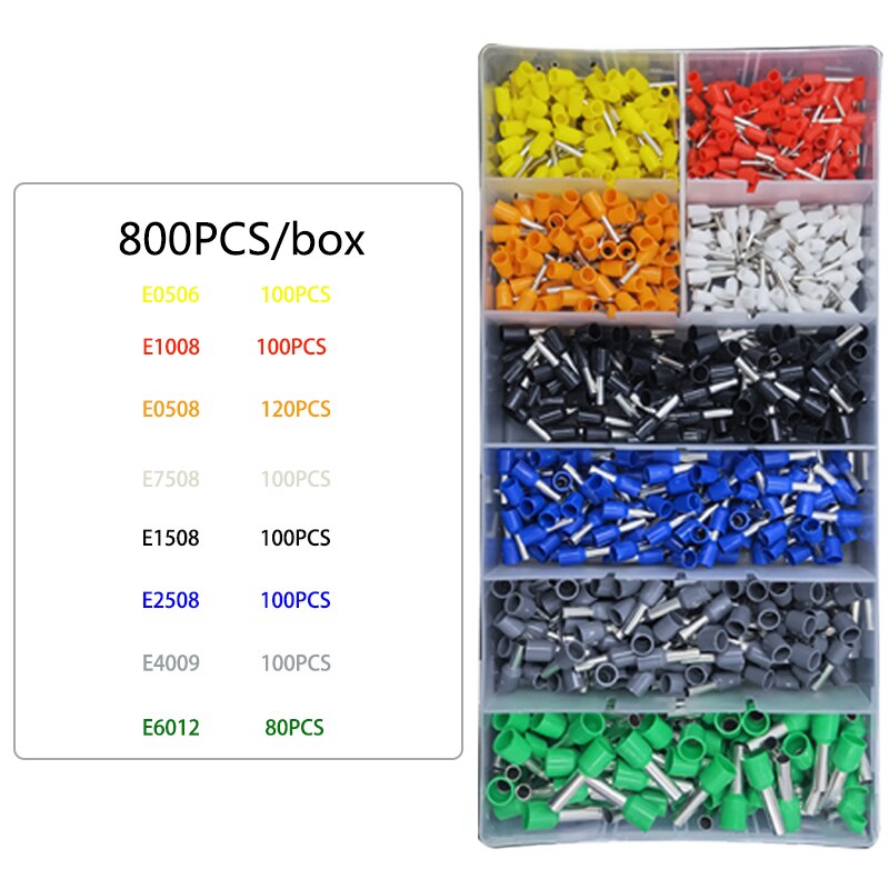 Set 800 pini terminali pentru conductori electrici, Plastic/Metal ...