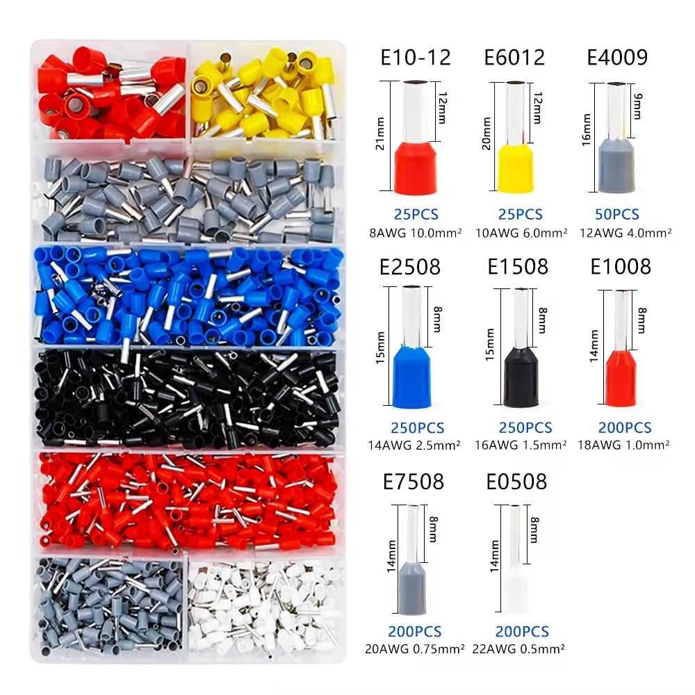 Set 1200 pini terminali pentru conductori electrici, kashemano, Plastic ...