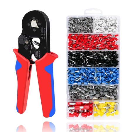 Set 1200 pini terminali pentru conductori electrici si cleste sertizare ...