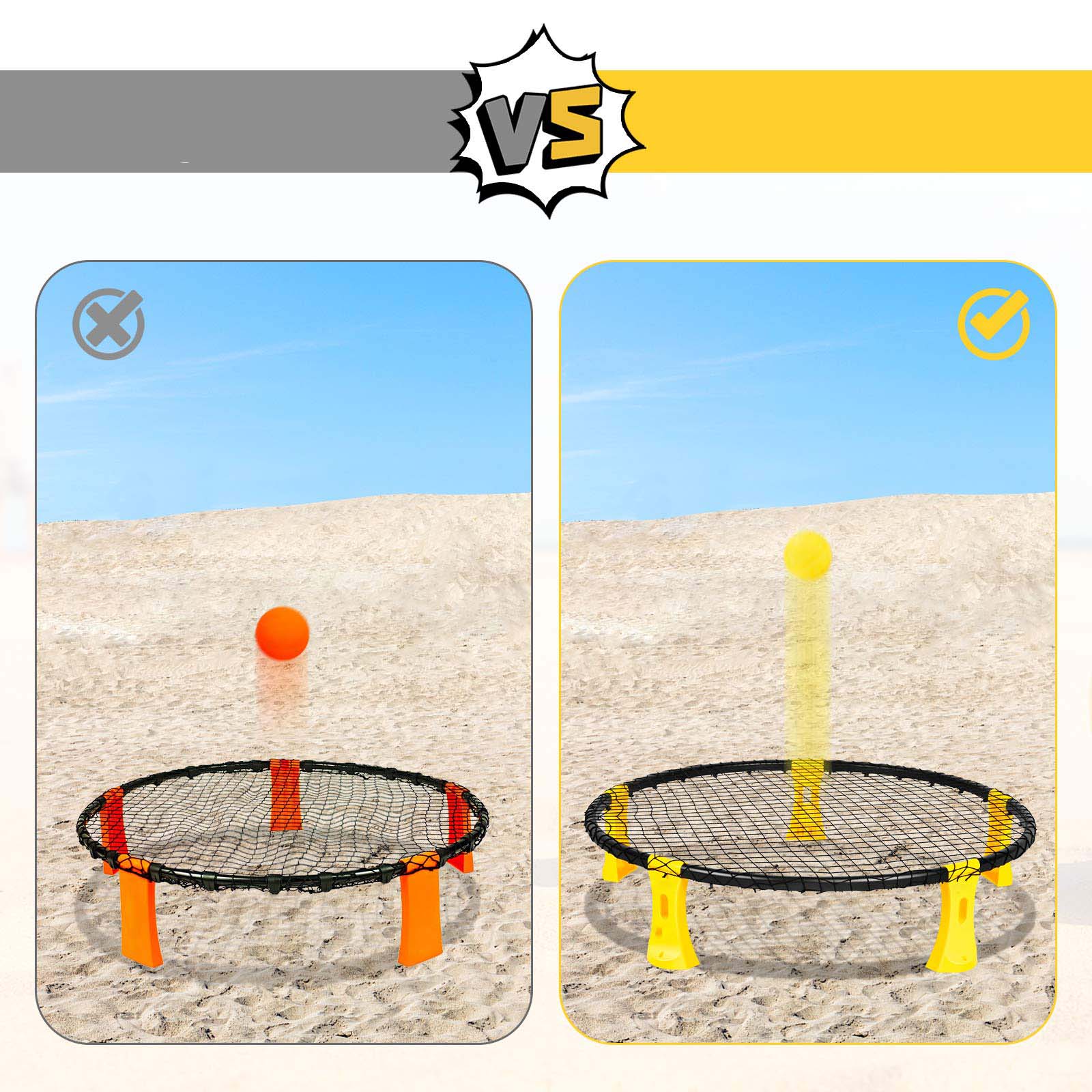 Мрежа за игра Roundnet, sundiguer, топка за плажен волейбол, за плаж ...